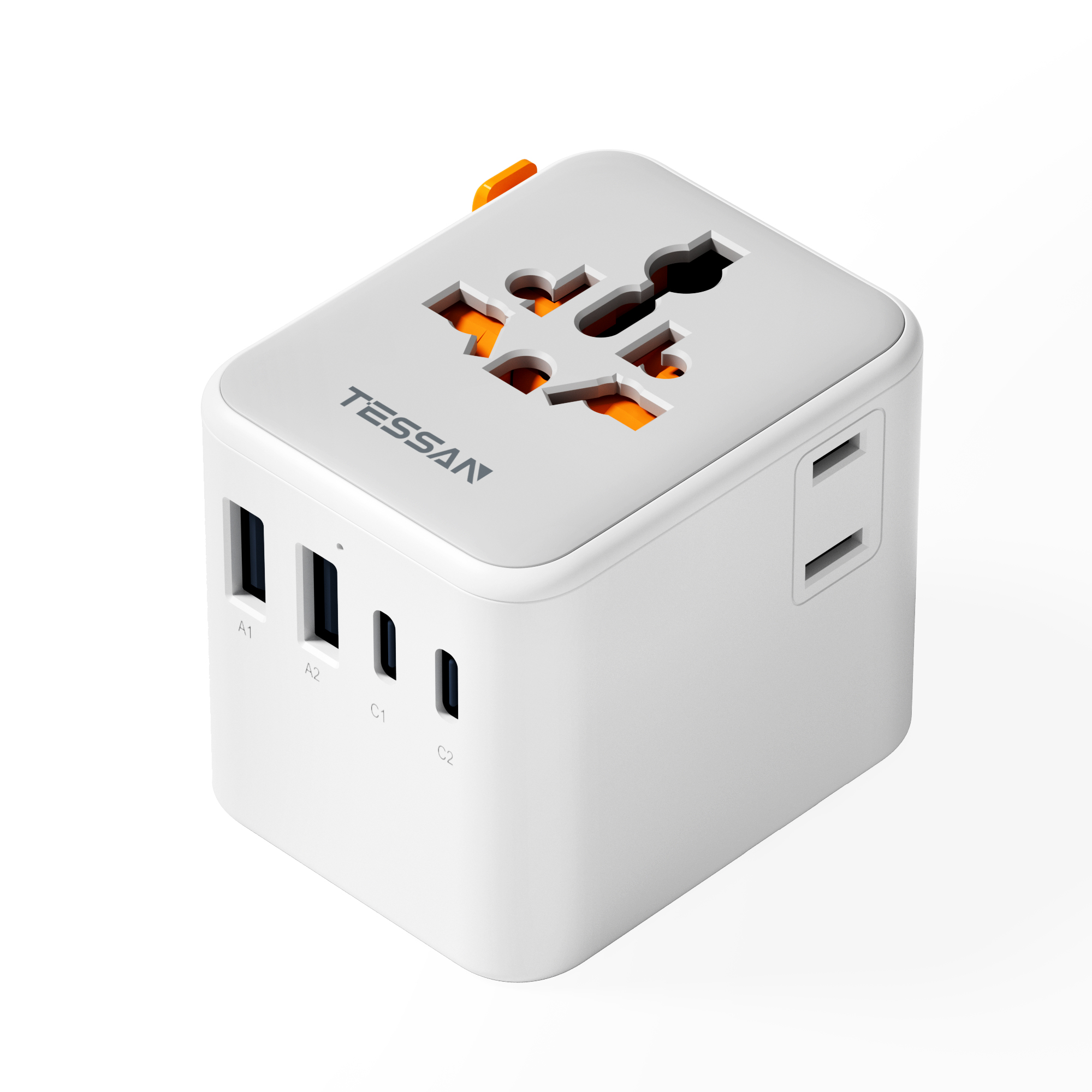 TESSAN Global Mini 20W Universal Travel Adapter 2USB-A 2USB-C - Travel ...